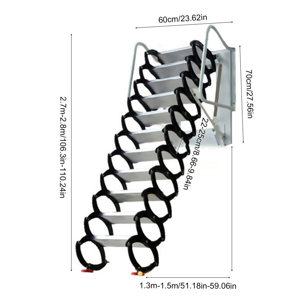 WFX Utility™ Swanwyck 12 - Step Folding Step Attic Ladder & Reviews ...