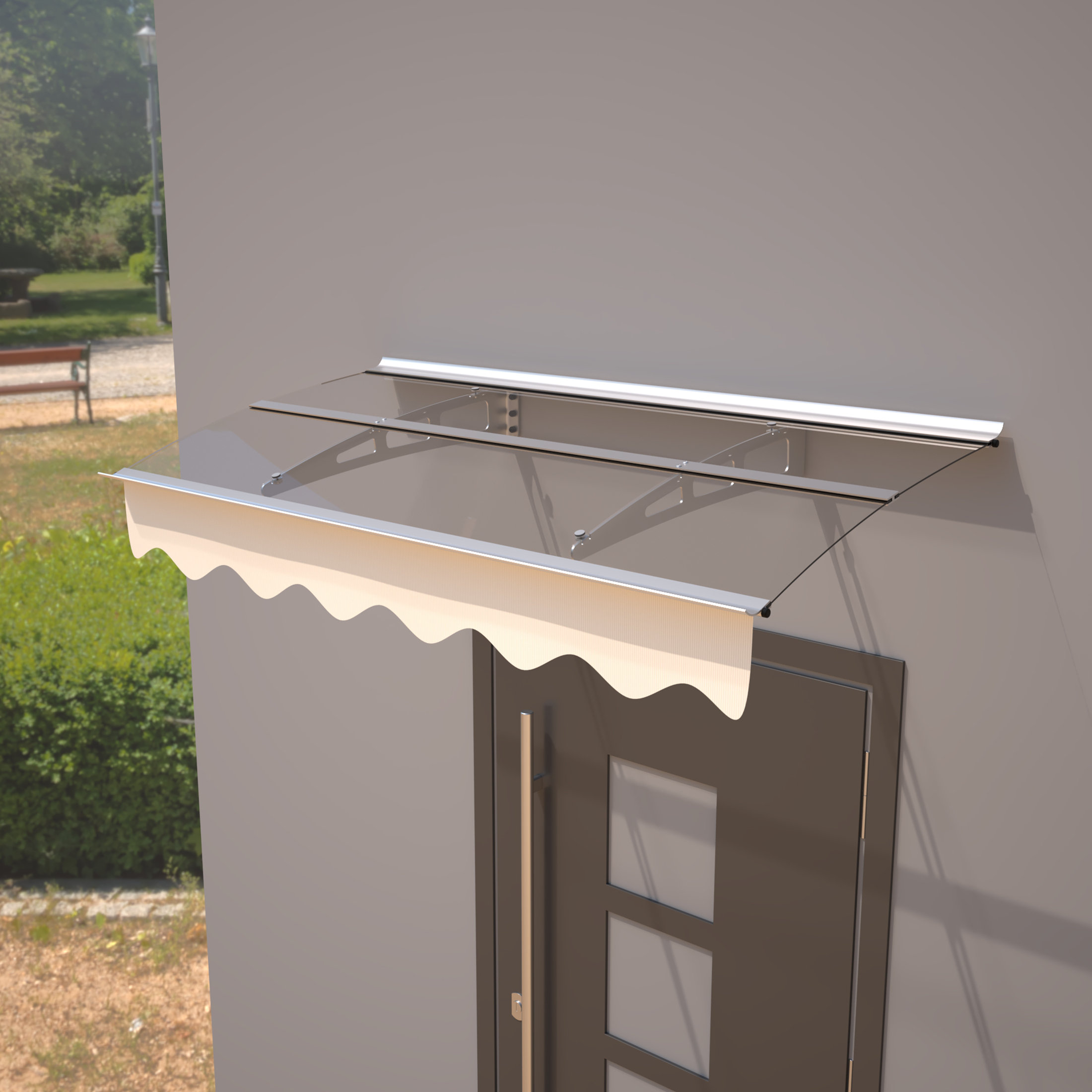 dingdangxiang 59"x34" Polycarbonate & Aluminum Door Window Awning ...