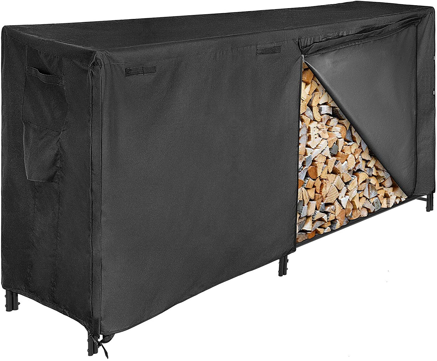 Arlmont & Co. Karam Outdoor 4 ft. Log Rack with Cover Combo Set ...