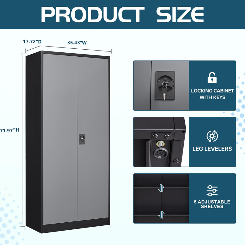 WFX Utility™ Steel Single Storage Cabinet (71.97" H x 35.43" W x 17.72 ...