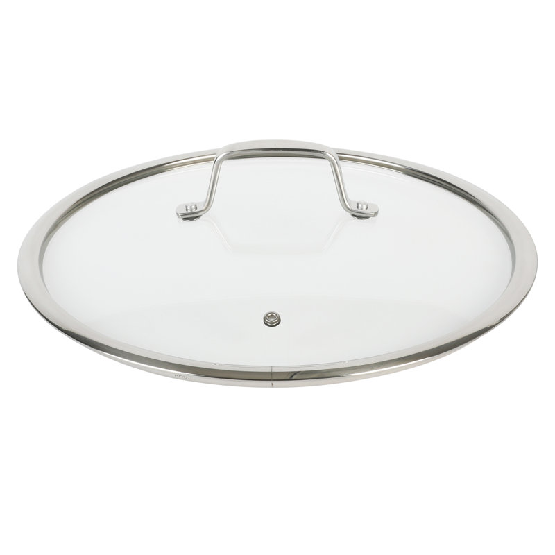 Kenmore 12 Inch Non-Stick Tri-Ply Stainless Steel Wok with Glass Lid ...