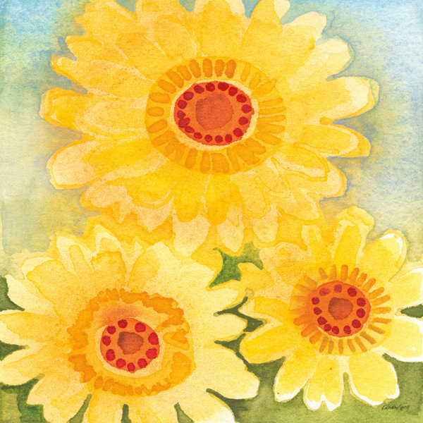 August Grove® Ammeera Daisy Day II On Canvas by Kathrine Lovell Print ...