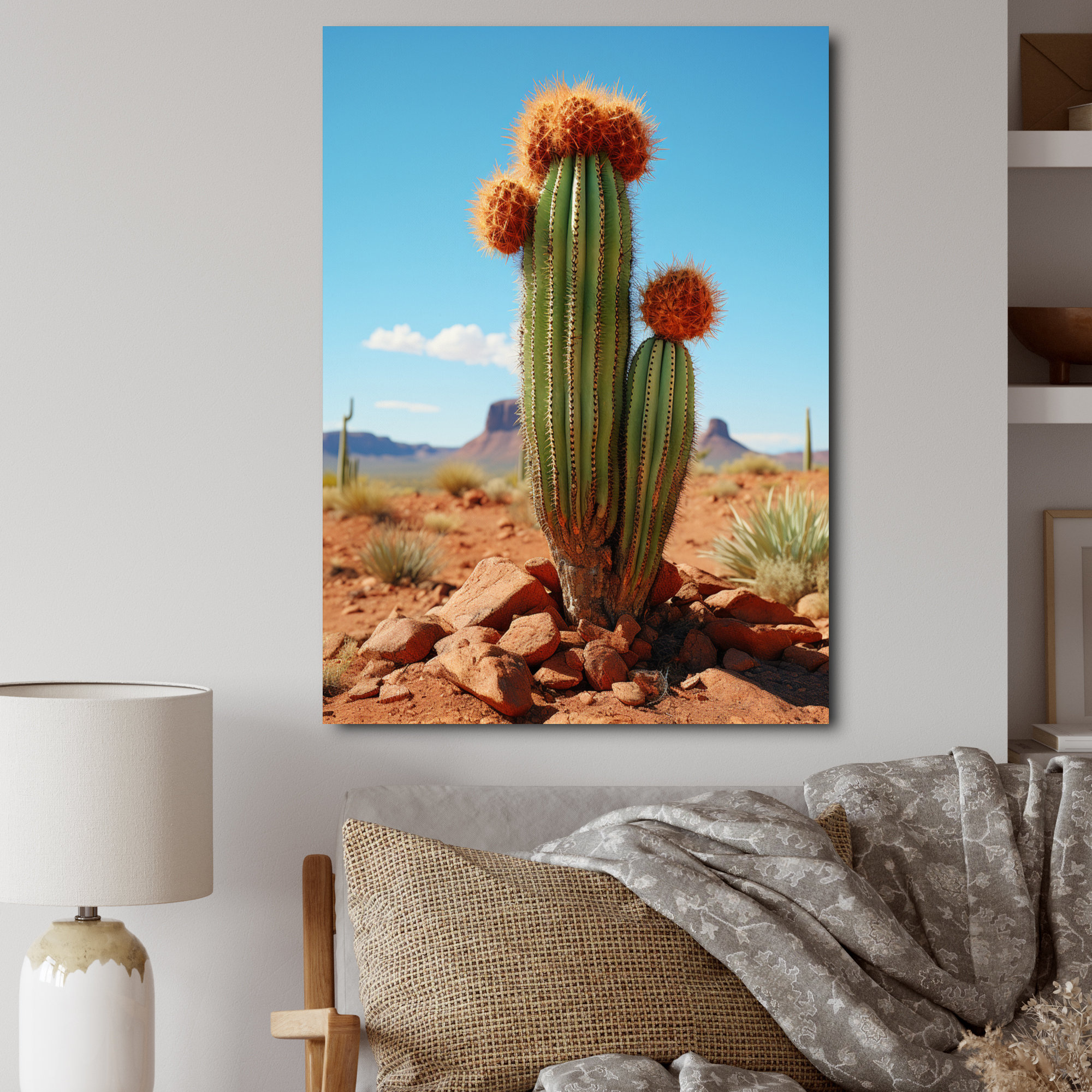 Dakota Fields Kubal Green Coral Cactus Desert Guardian Organ II - Print ...