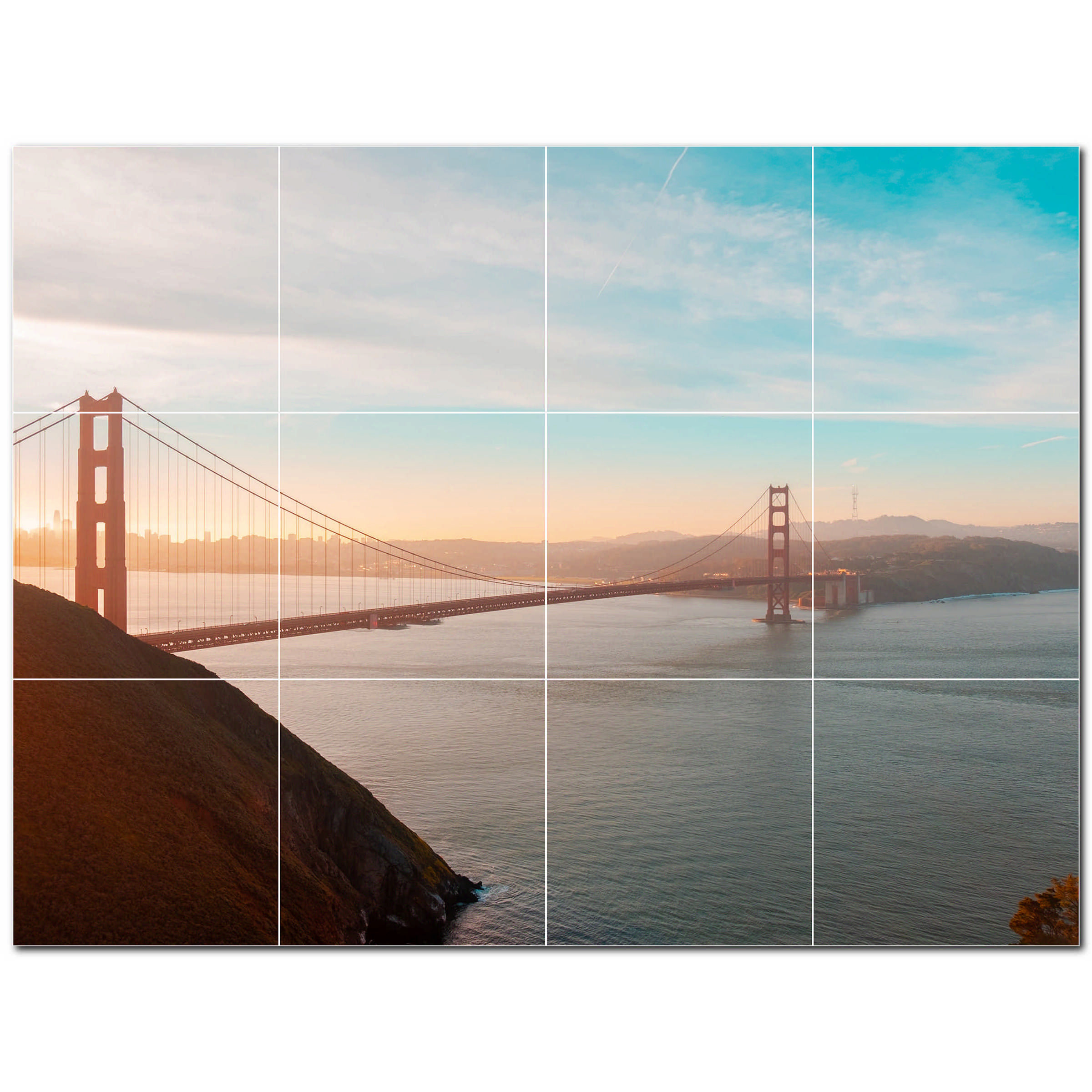 Picture-Tiles.com 32" x 24" Ceramic Bridge Photo Decorative Mural Tile ...