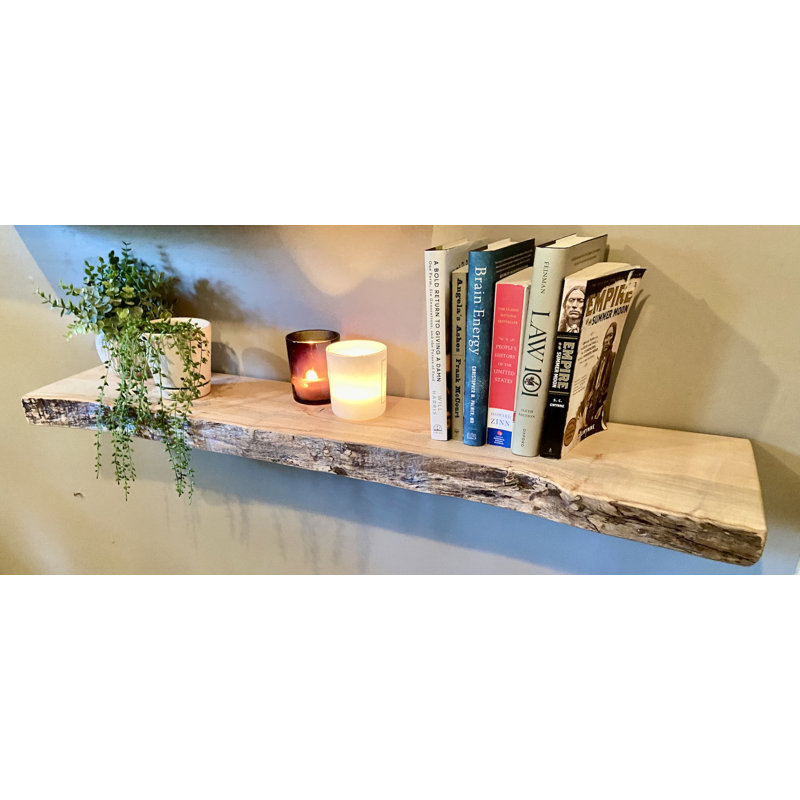 Steel Oak Modern & Bright Live Edge Maple Floating Shelf | Wayfair