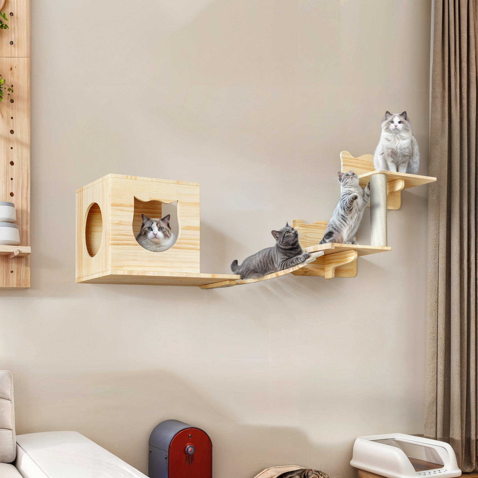 Tucker Murphy Pet™ Elizama Cat Wall Shelves and Perches Cat Furniture ...