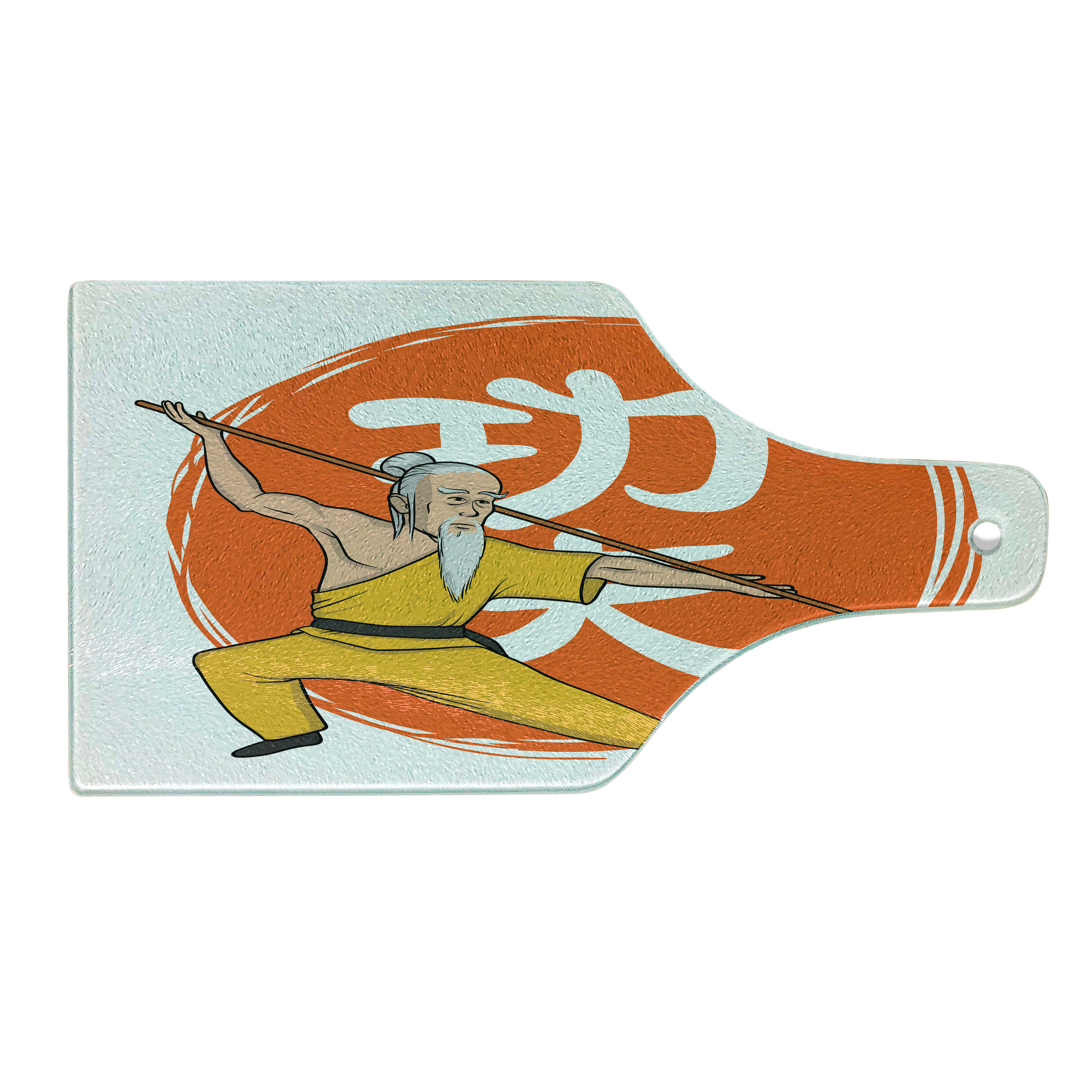 Ambesonne Kung Fu Tempered Glass Cutting Board Shaolin Monk in Wushu ...