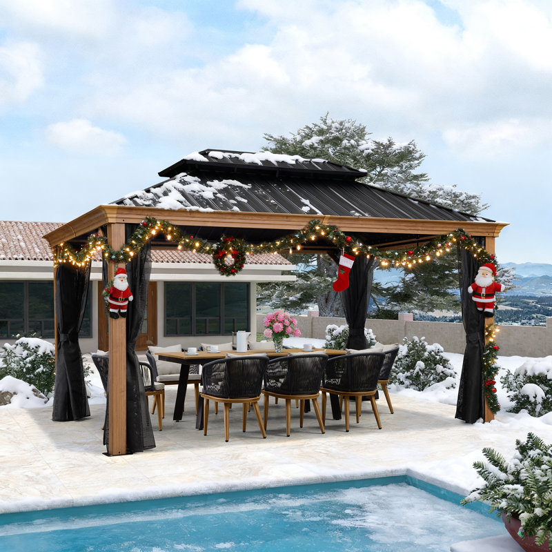 Purple Leaf 10 Ft. W x 14 Ft. D Aluminum Patio Gazebo & Reviews | Wayfair