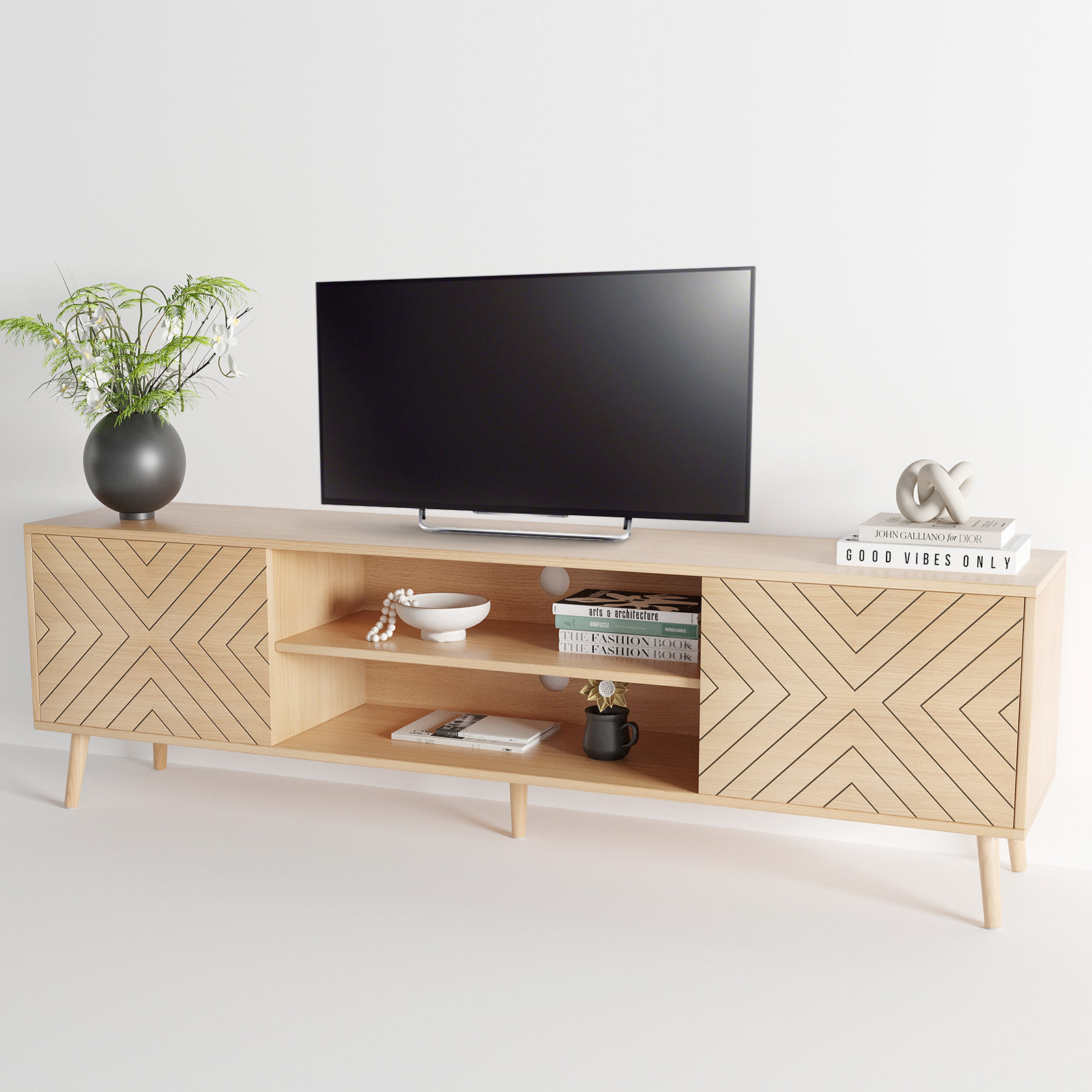 George Oliver Tv Console Table With Storage Compartment , Tv Standwith ...