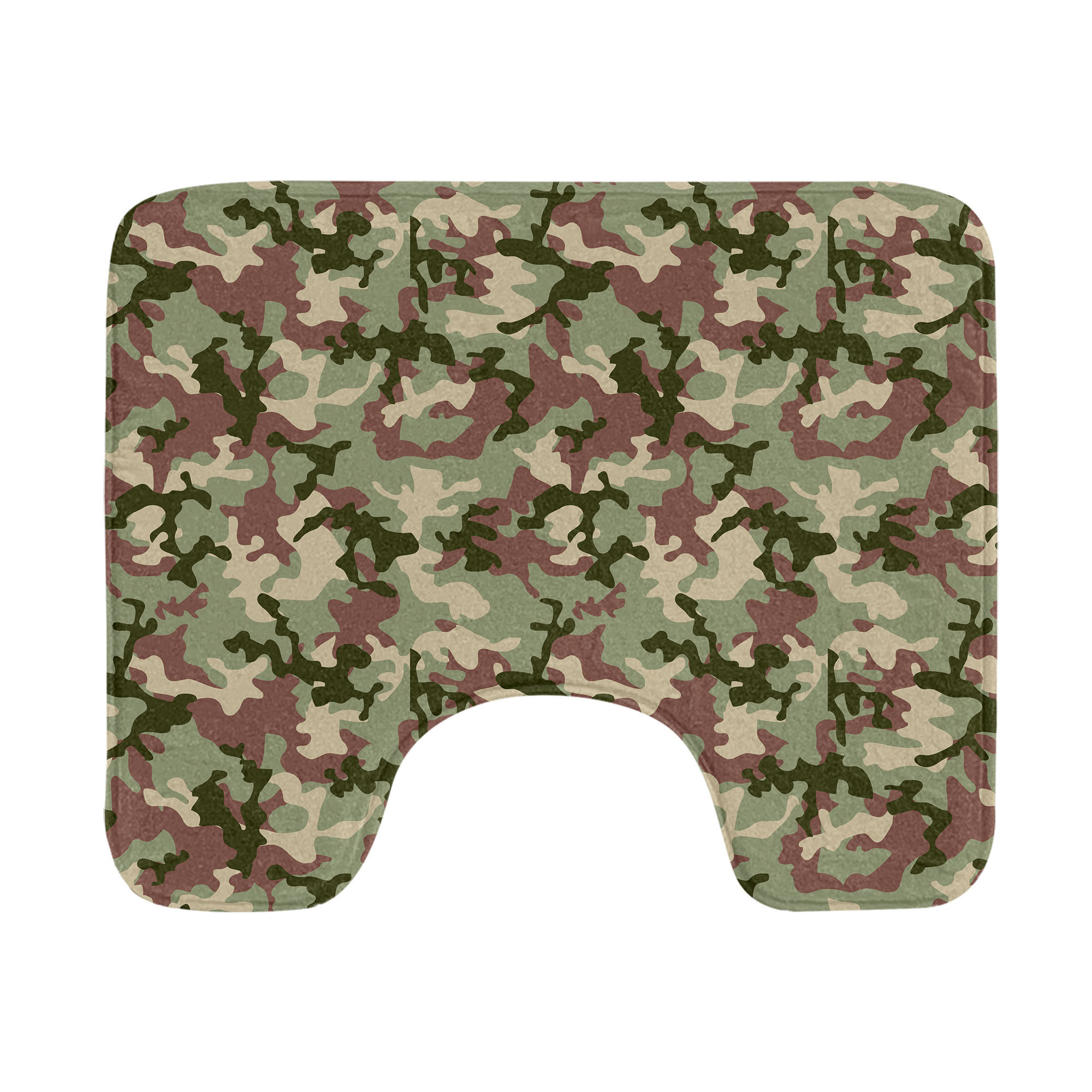 East Urban Home Camo Toilet Mat U-Shape Bathroom Rug 20" Dark Green ...
