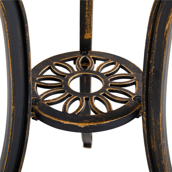 Yaheetech color All Weather Table Set Antique Aluminium Bistro Dining ...