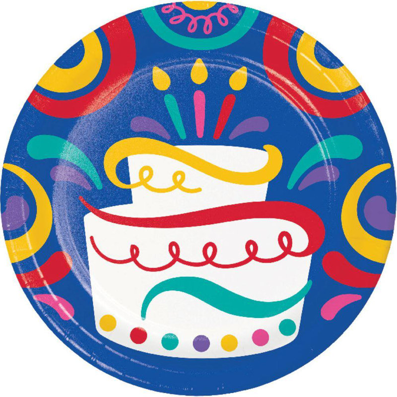 Creative Converting Birthday Swirls Cake Dessert Plates, 24 ct. | Wayfair