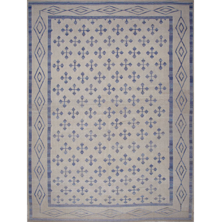 Matt Camron Rugs and Tapestries Handwoven Flatweave Blue/Beige Area Rug ...