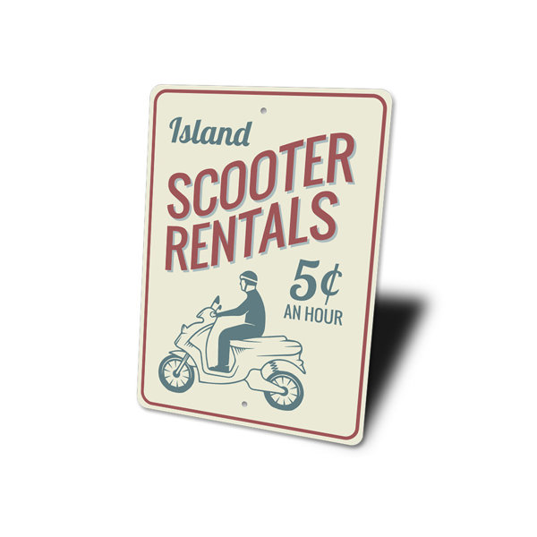 Lizton Sign Shop, Inc Scooter Rentals Aluminum Sign | Wayfair