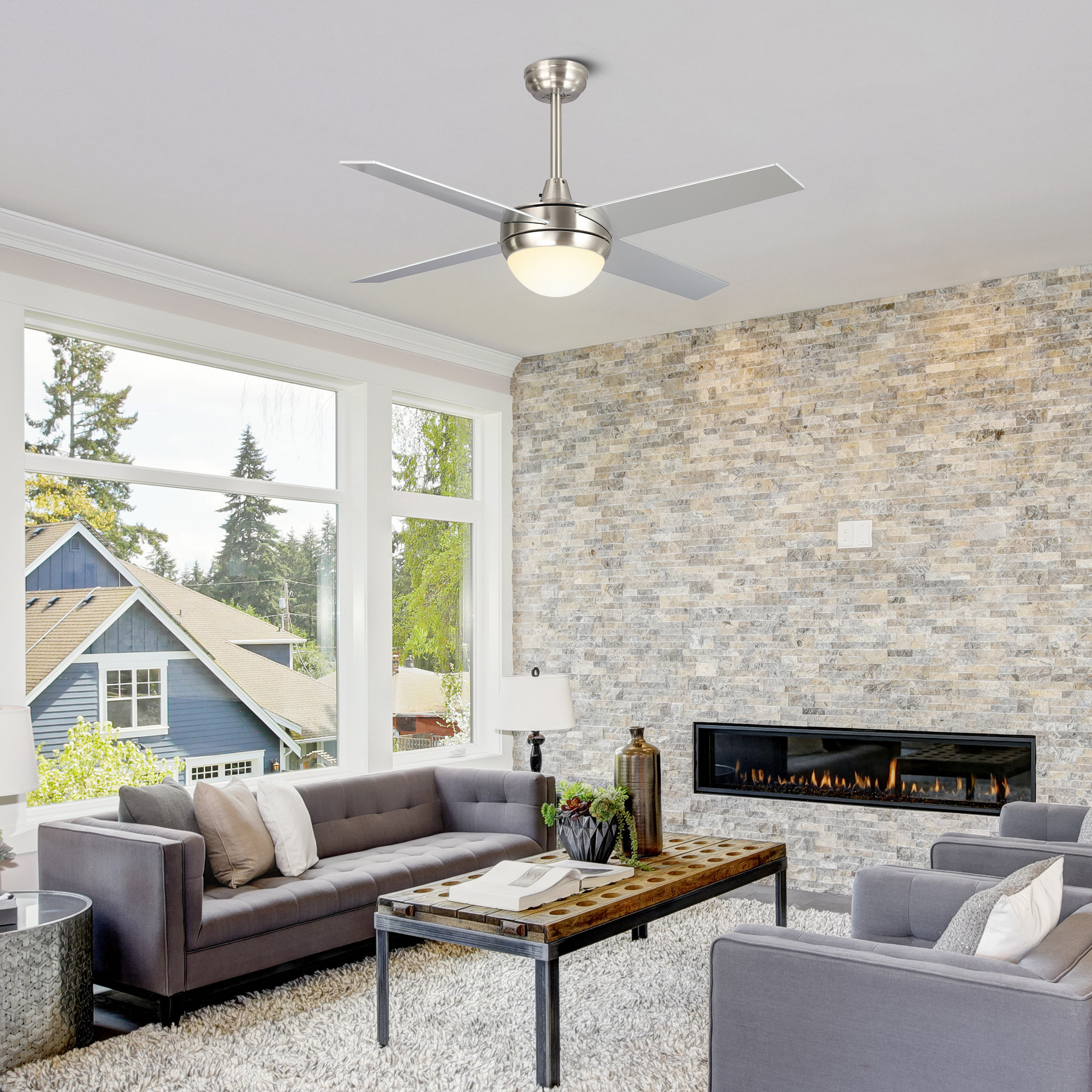 Latitude Run® Gelsey 48'' Ceiling Fan with LED Lights | Wayfair