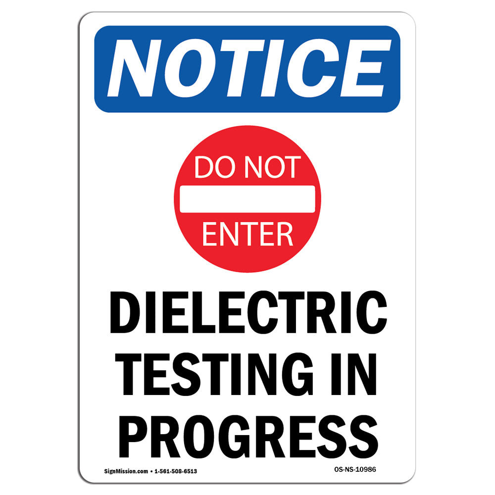SignMission Osha Notice - Dielectric Testing Sign with Symbol - Wayfair ...