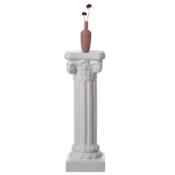 Uniquewise Fiberglass White Plinth Roman Style Piller Pedestal Vase ...