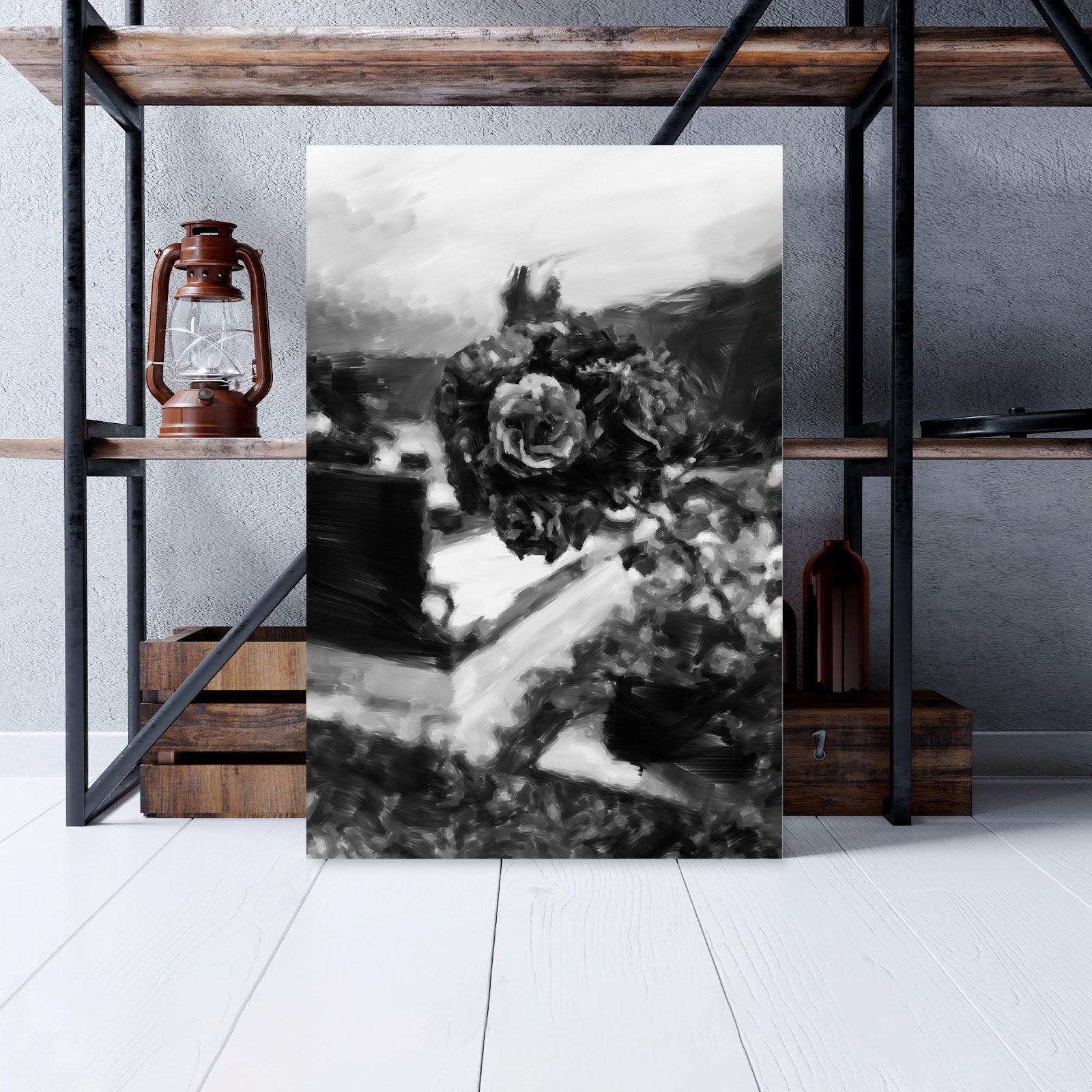 Red Barrel Studio® Greyscale Photo Of Bouquet Of Roses - 1 Piece ...