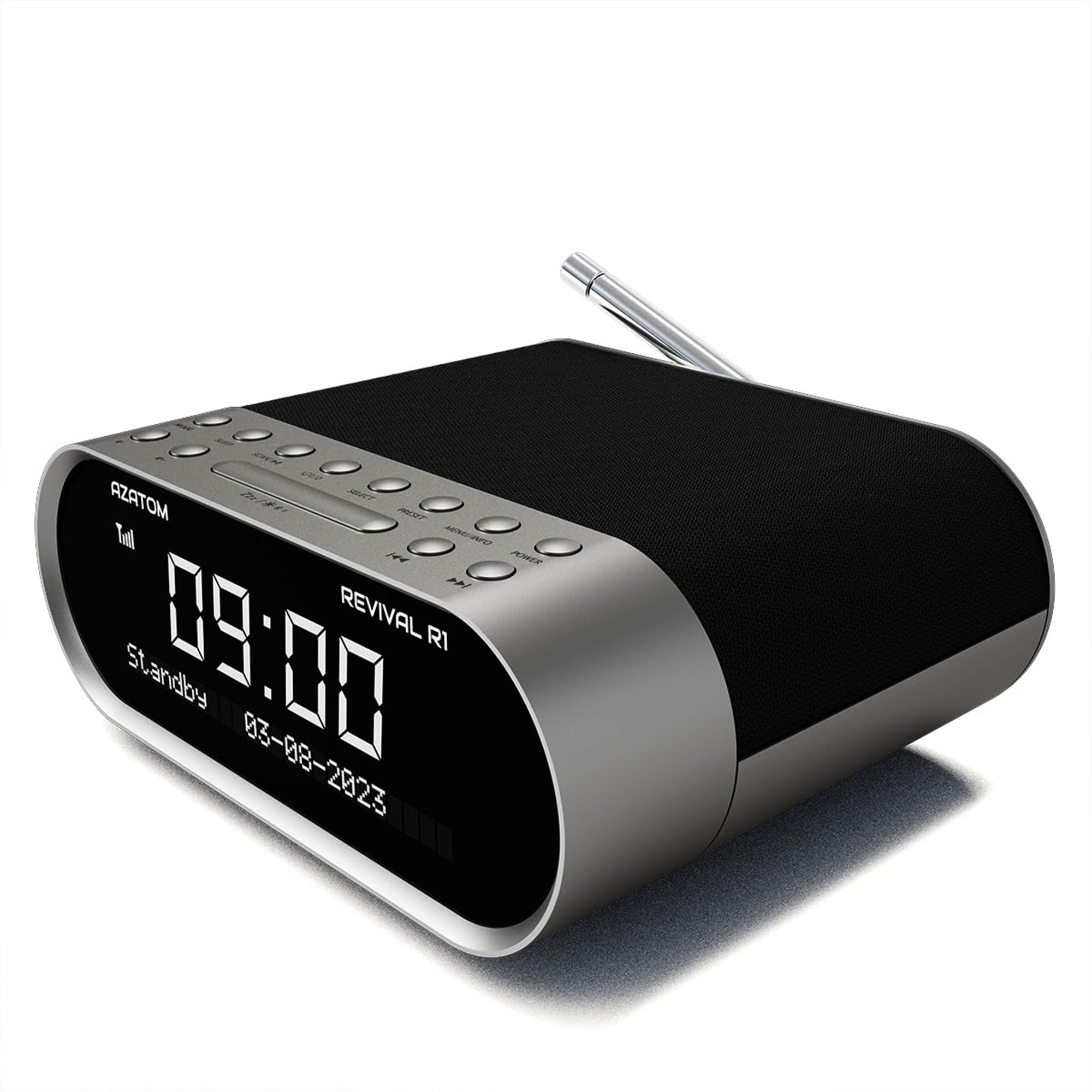 Ivy Bronx Digital Metal Electric Alarm Tabletop Clock Black | Wayfair.co.uk