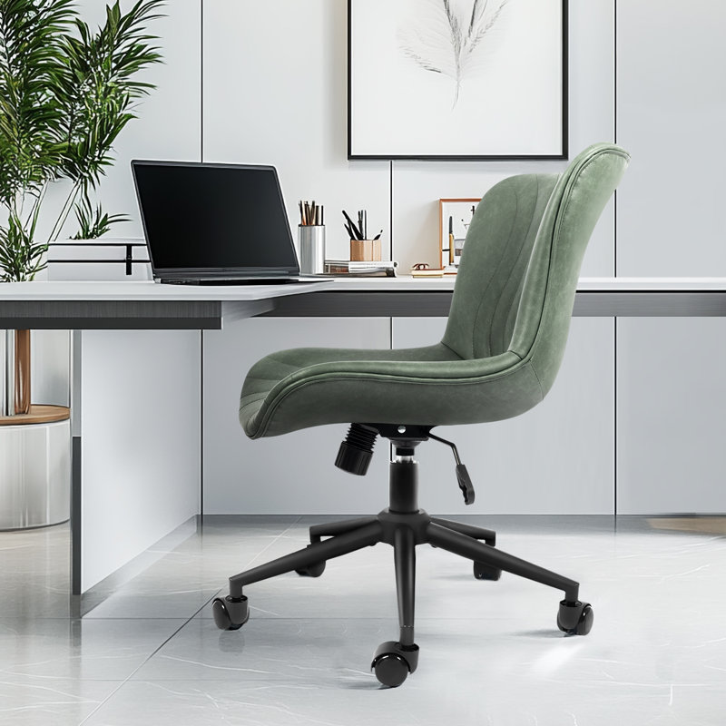 George Oliver Upholstered Armless Home Office Chair Small Desk Chair ...