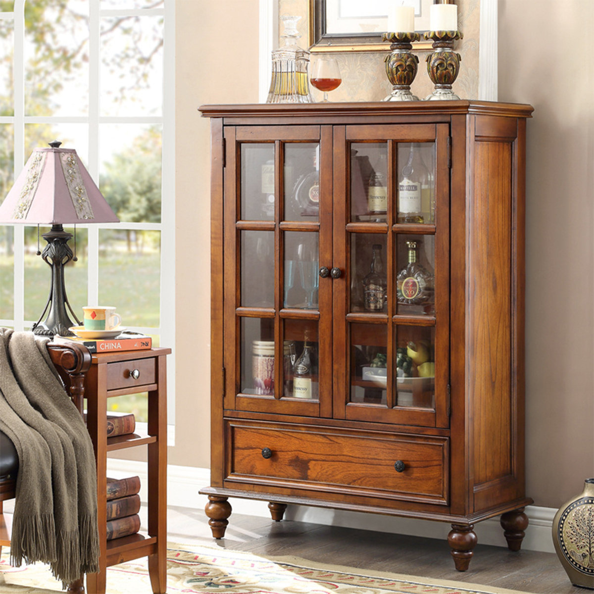 Vinta Trendy 49.21" Standard Solid Wood Display & China Cabinets | Wayfair