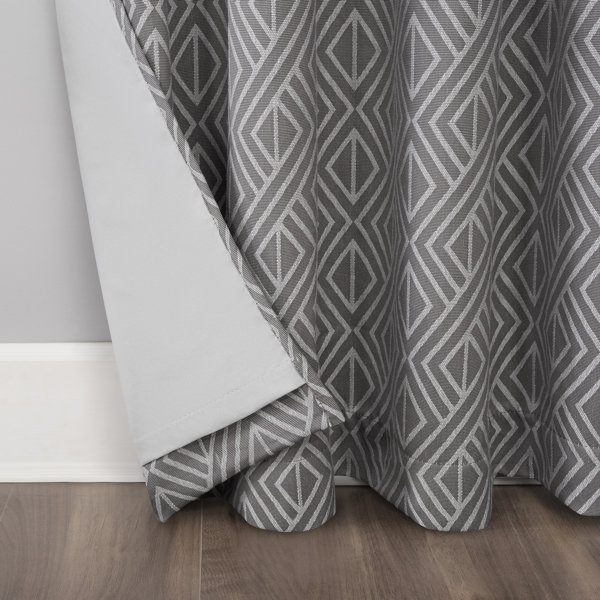 Scott Living Gresham Geometric 100% Blackout Grommet Curtain Panel ...