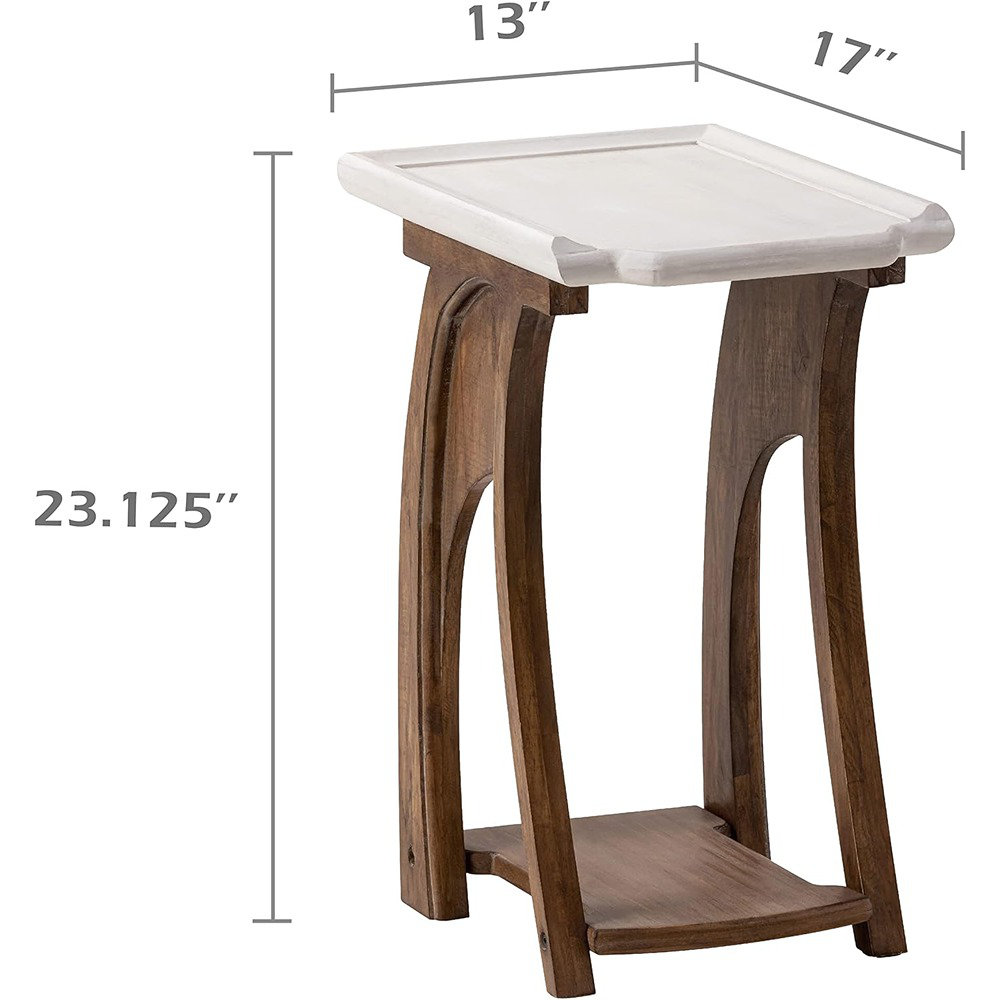 Millwood Pines Moty Rustic Farmhouse End Table, Tray Top Side Table ...