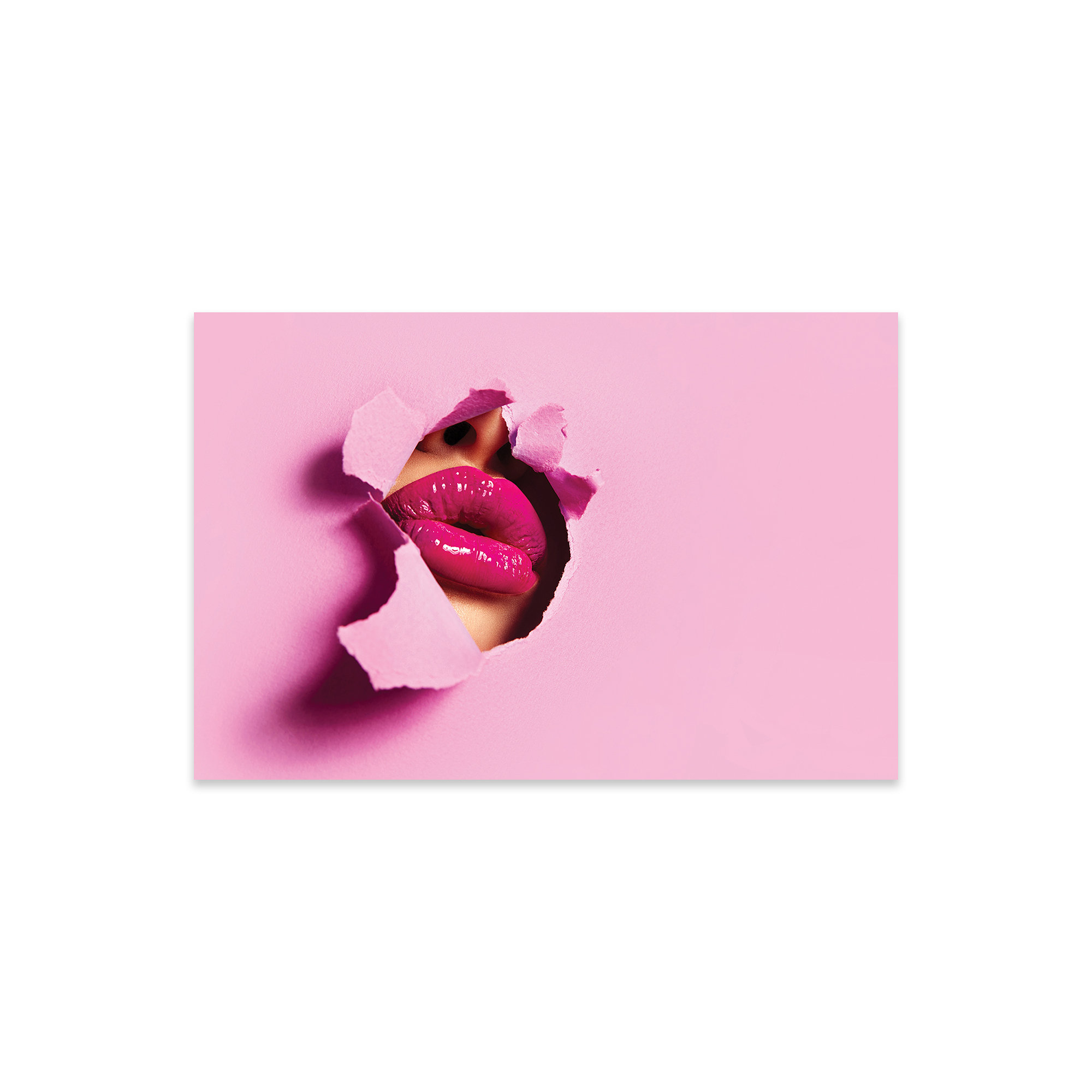 Latitude Run® Pink Color Peep Lips by Unknown Artist - Unframed Print ...