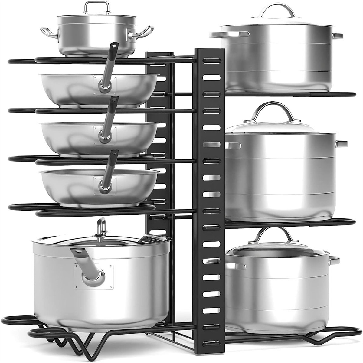 Prep & Savour Pan Organizer Rack For Cabinet Pot Rack With 3 DIY ...