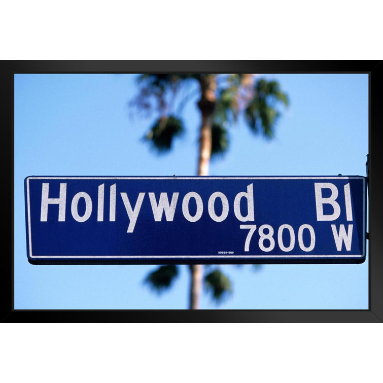 Ebern Designs Hollywood Boulevard Street Sign Close Up Los Angeles ...