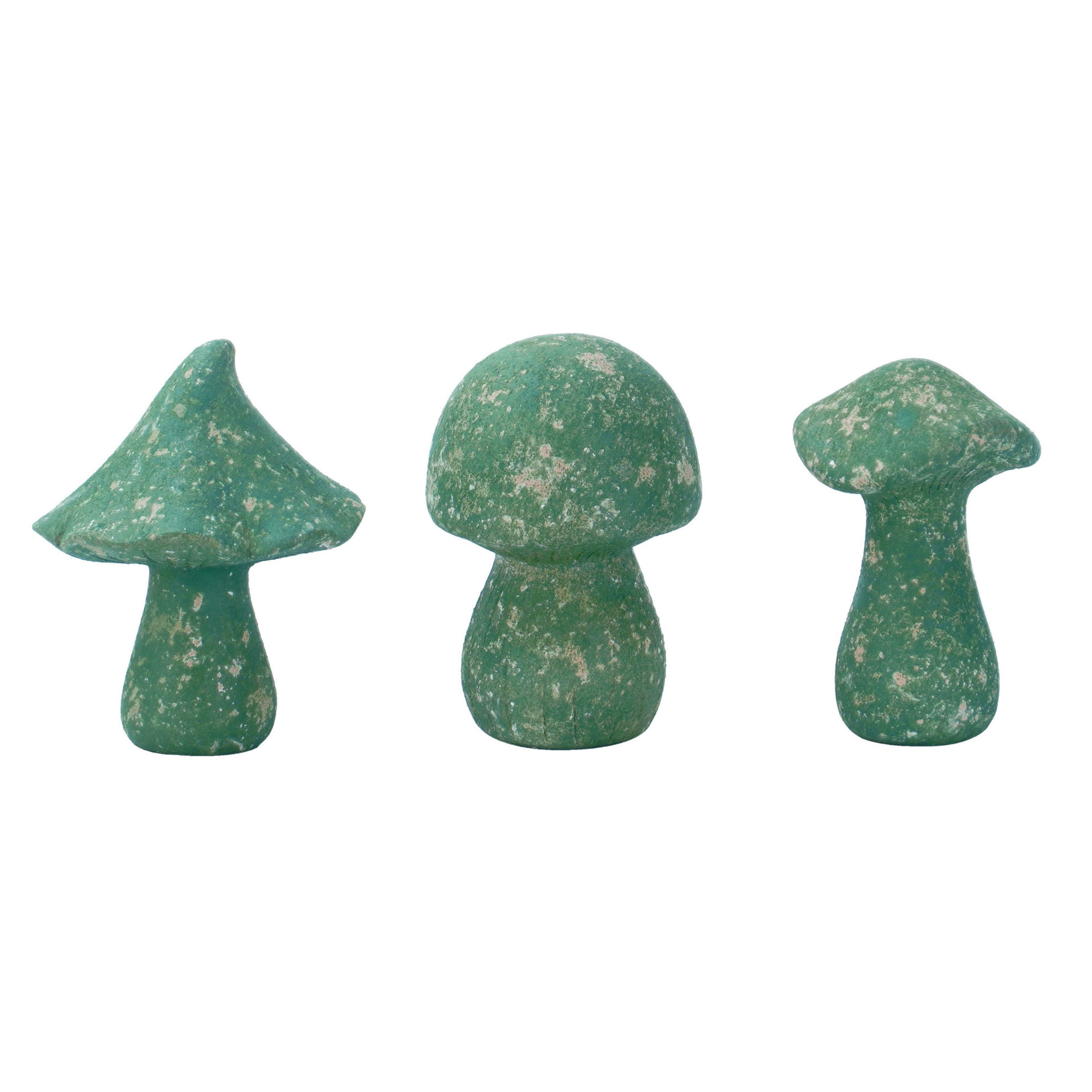 August Grove Resin Rustic Weathered Mushroom Decor Set of 3 Spring Home ...