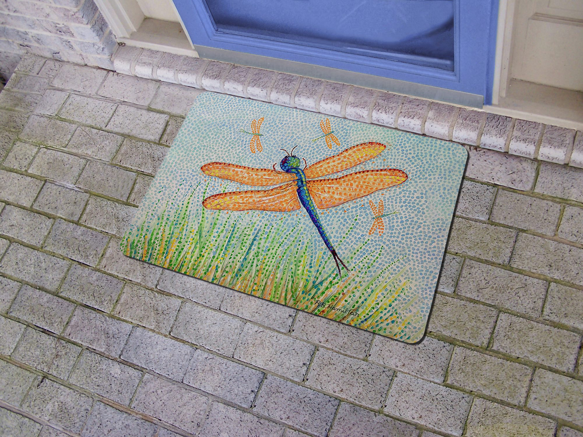 Rosalind Wheeler Pointillist Dragonfly Door Mat - Wayfair Canada