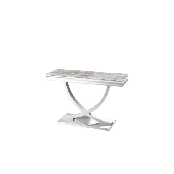 Canora Grey Maria Grey Marble Console Table | Wayfair.ie