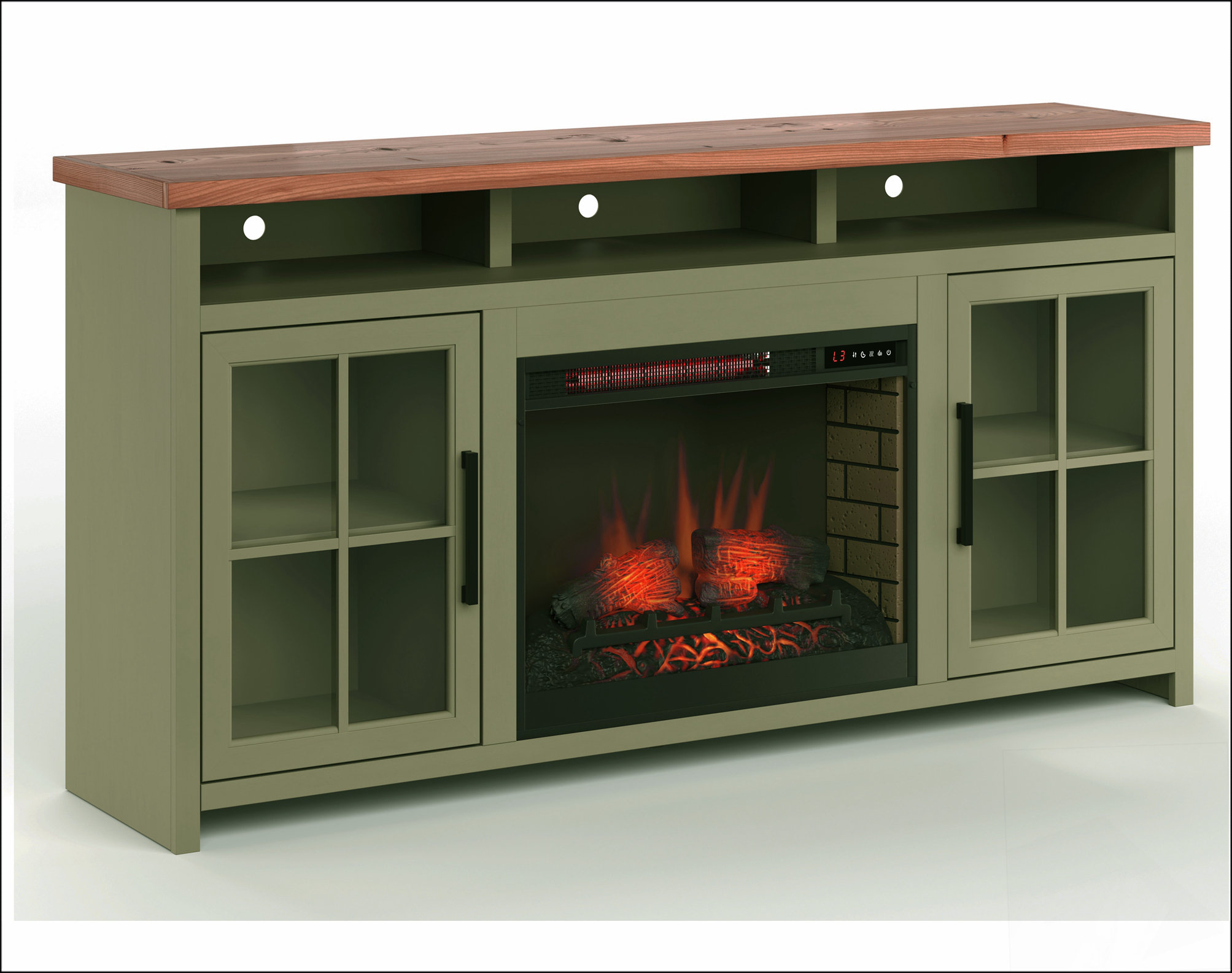 Red Barrel Studio® 74 inch Fireplace TV Stand Console for TVs up to 85 ...