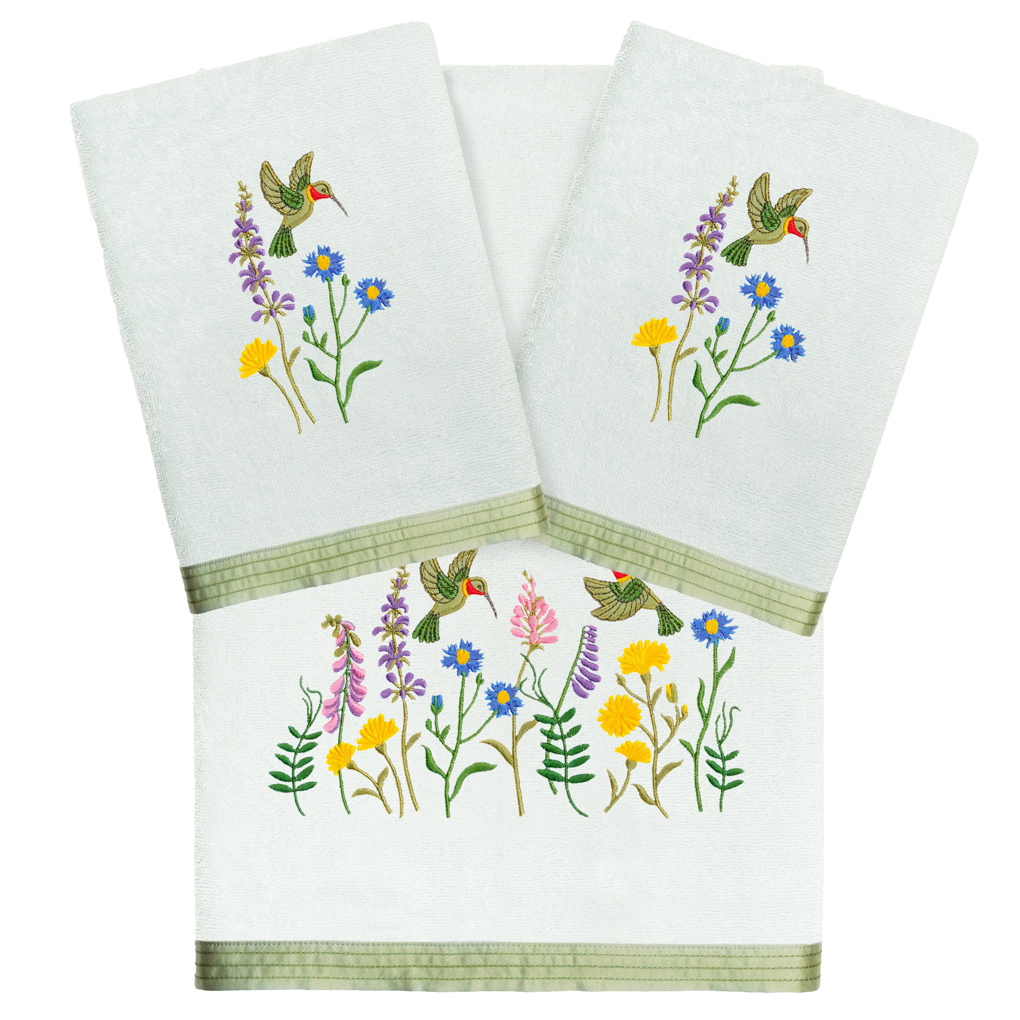 Linum Home Textiles 100% Turkish Cotton Hada 3 Piece Embellished Towel ...