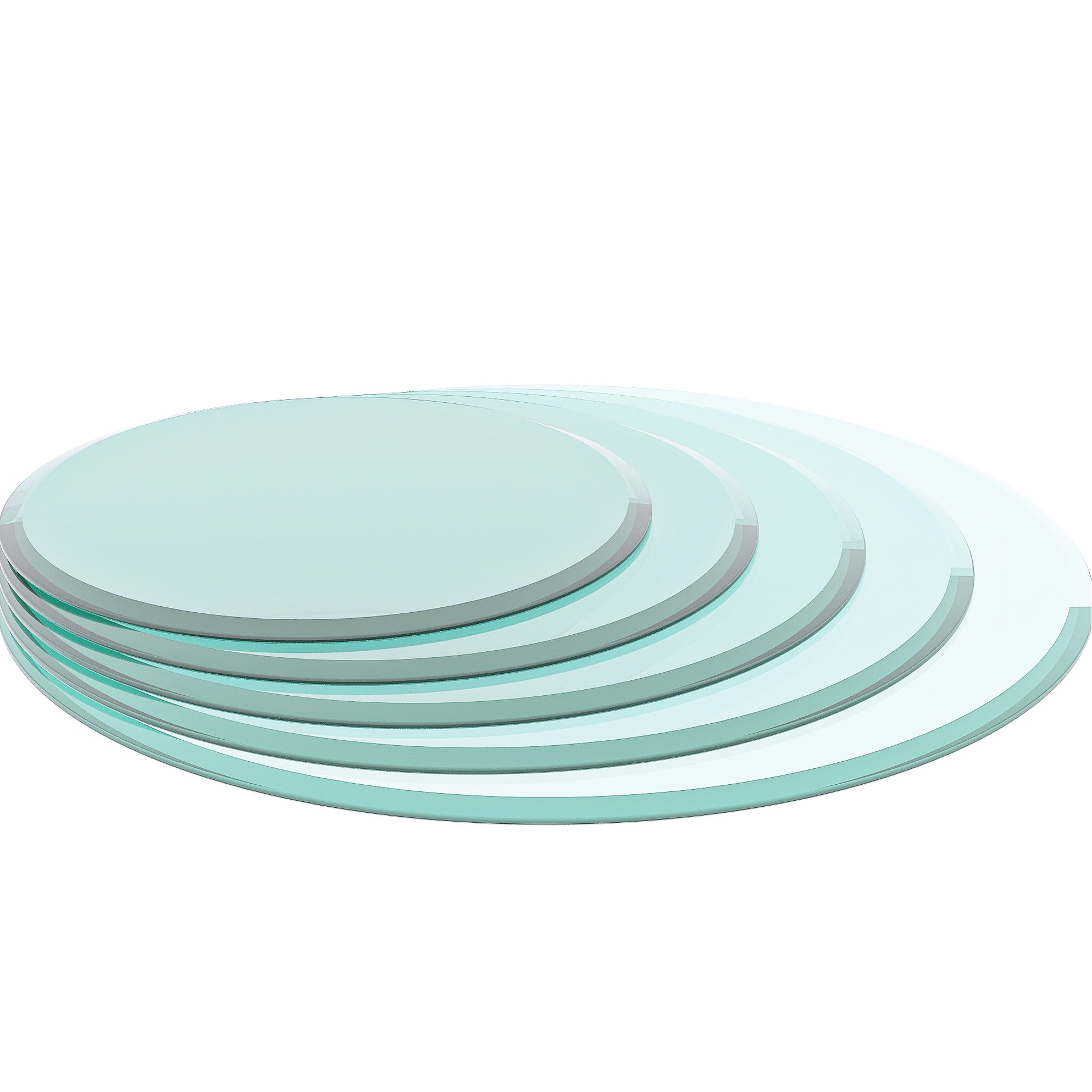 Ebern Designs 28" Inch Tempered Glass Tabletop - 1/2" Thick Beveled ...