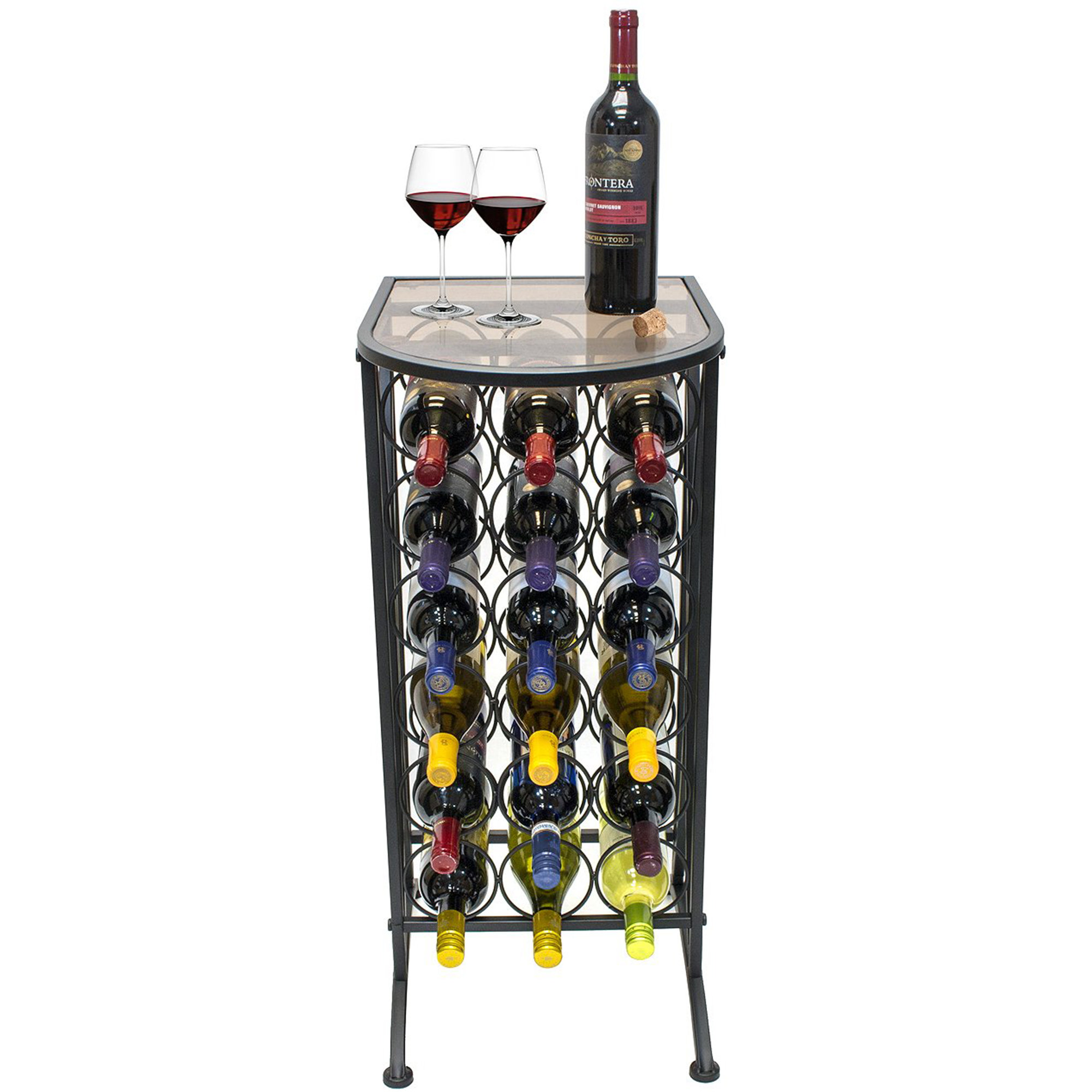 17 Stories 18 Bottles Metal Wine Display Rack | Wayfair