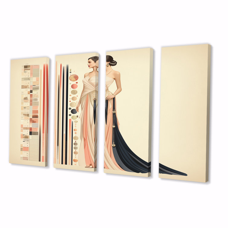 Mercer41 Taleeyah Sensual Grace Art Nouveau Woman Pink And Beige IV On ...