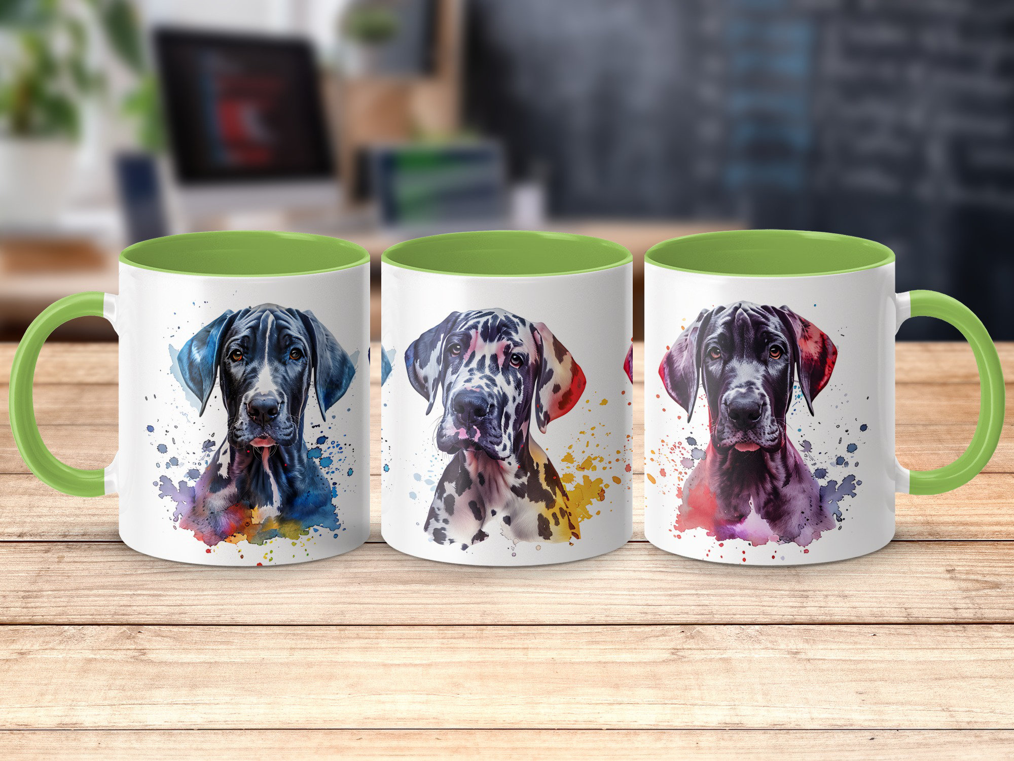 East Urban Home Set of 4 – 11oz Watercolour Brussels Griffon Design ...