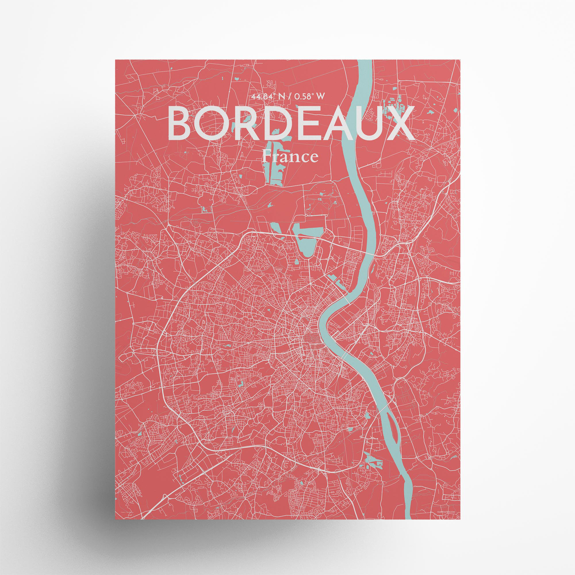 17 Stories Bordeaux France City Map On Paper Print | Wayfair