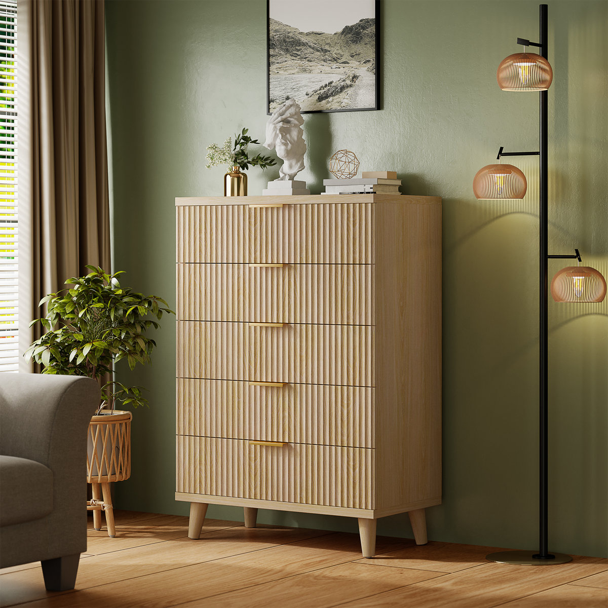 George Oliver 5 Drawer 27.6'' W Dresser, Wood Dressers & Chests Of ...