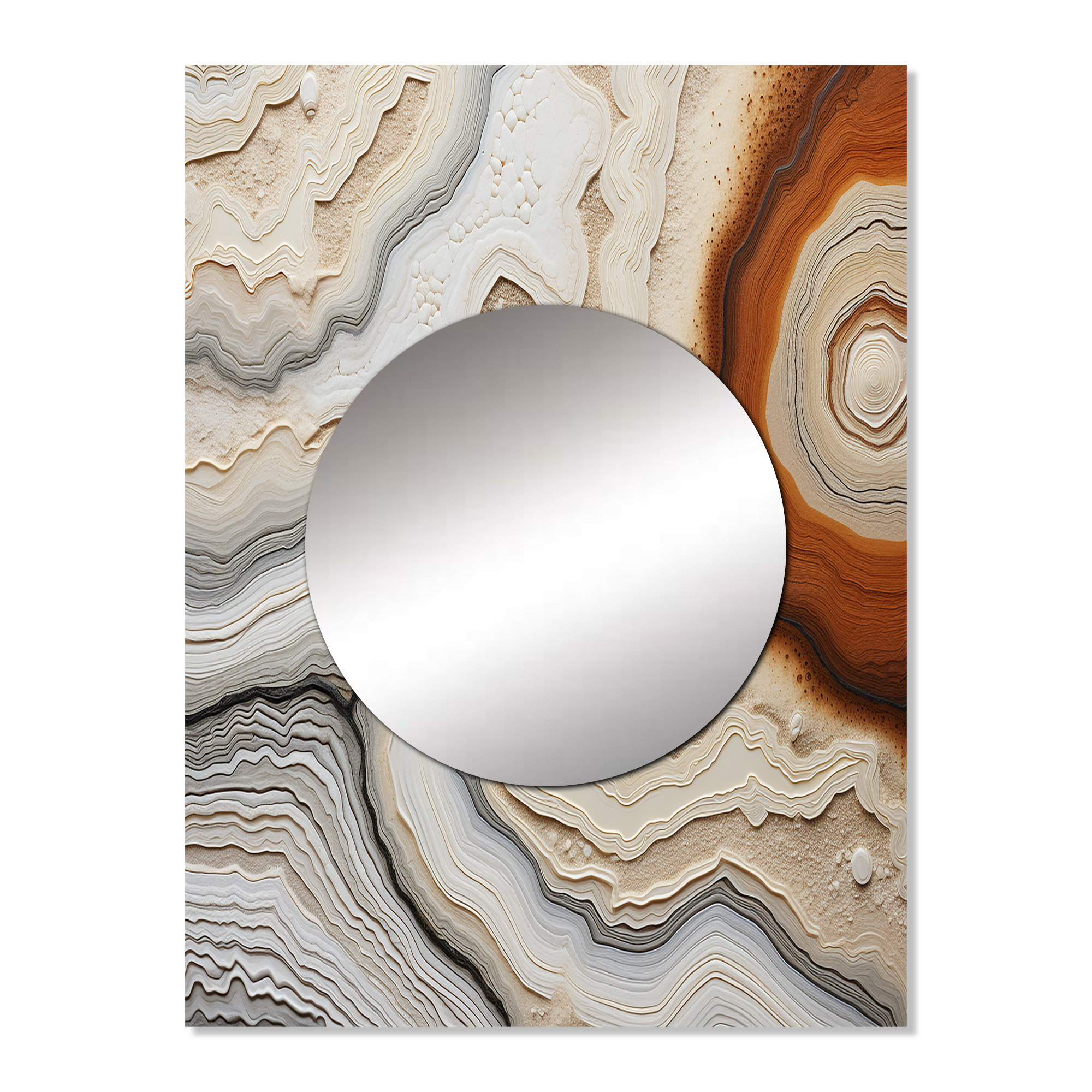 East Urban Home Beige And Orange Minimalism Stone Geode III - Stone ...