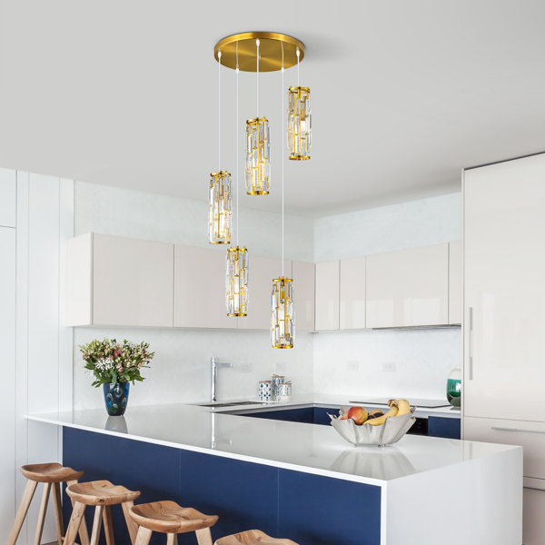 Mercer41 5 Light Adjustable Pendant Light Fixture Modern Pendant Light ...