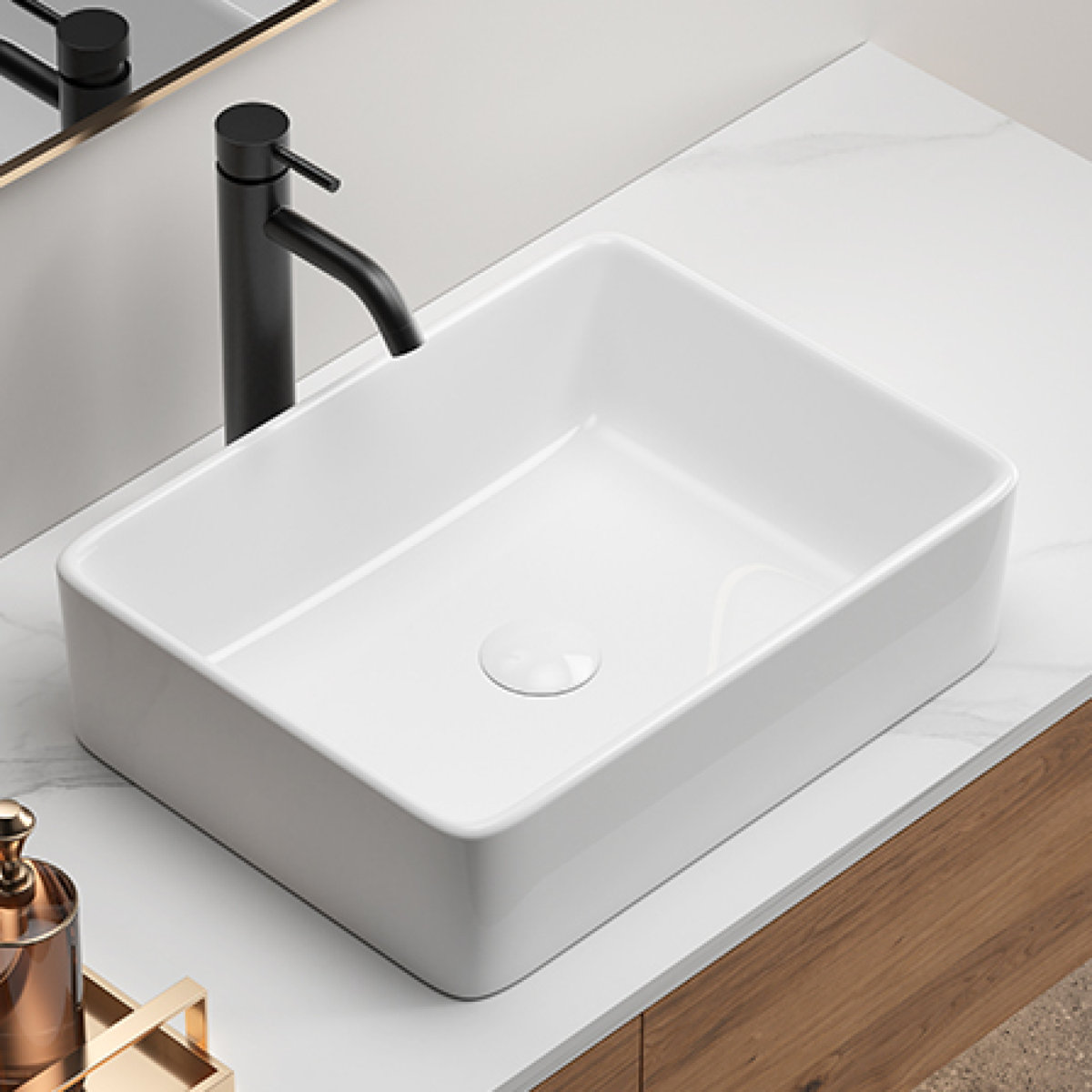 OUTMOIN Vessel Sink Rectangle 19 Inch Bathroom Sink, Rectangular Modern ...