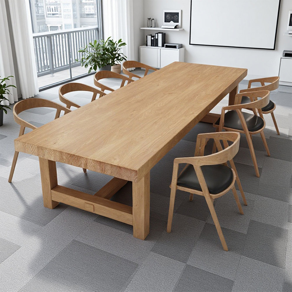 Ophelia & Co. Standard Burlywood Solid Wood Conference Tables | Wayfair