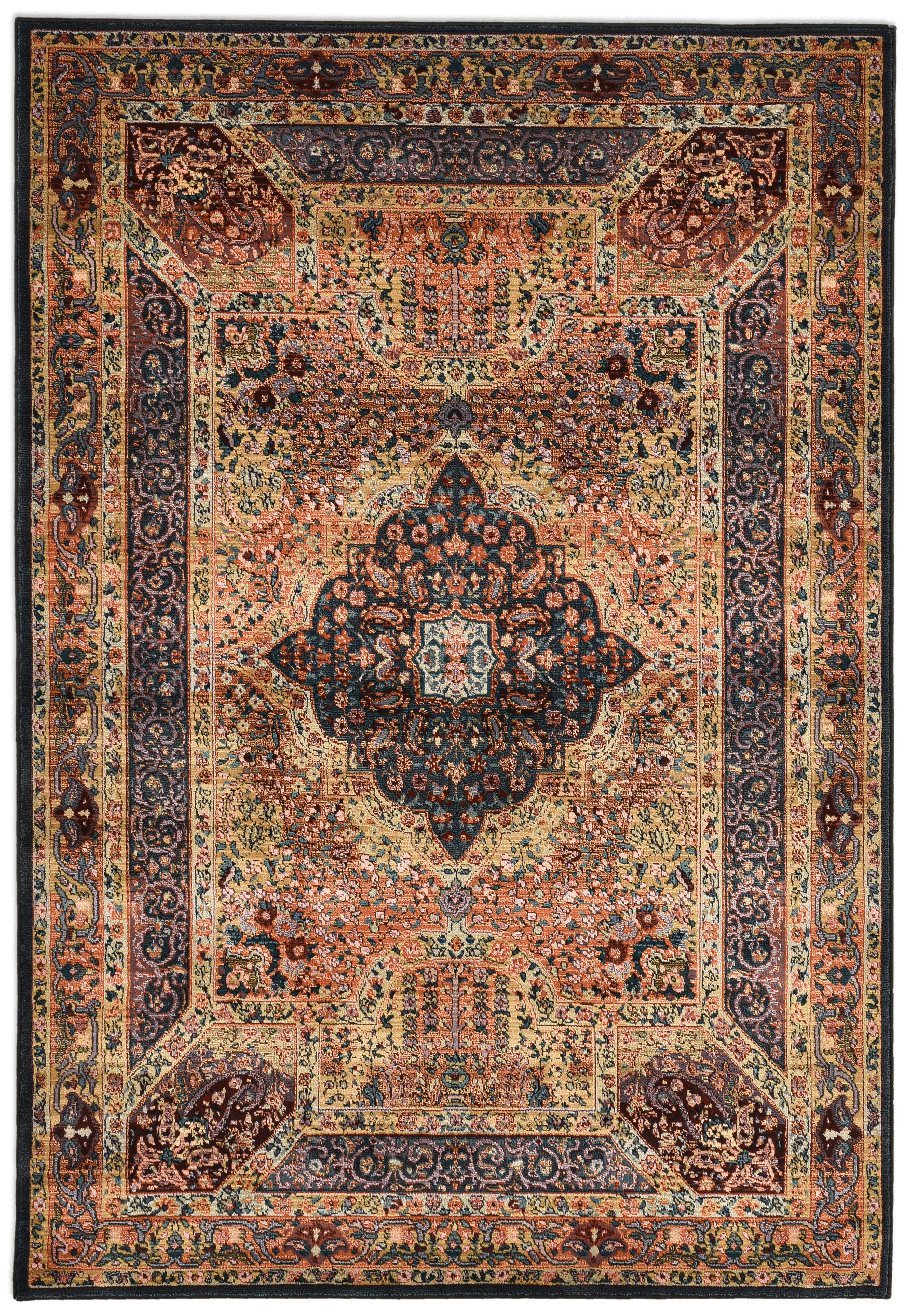Theko Gold/Blue/Red Rug | Wayfair.co.uk