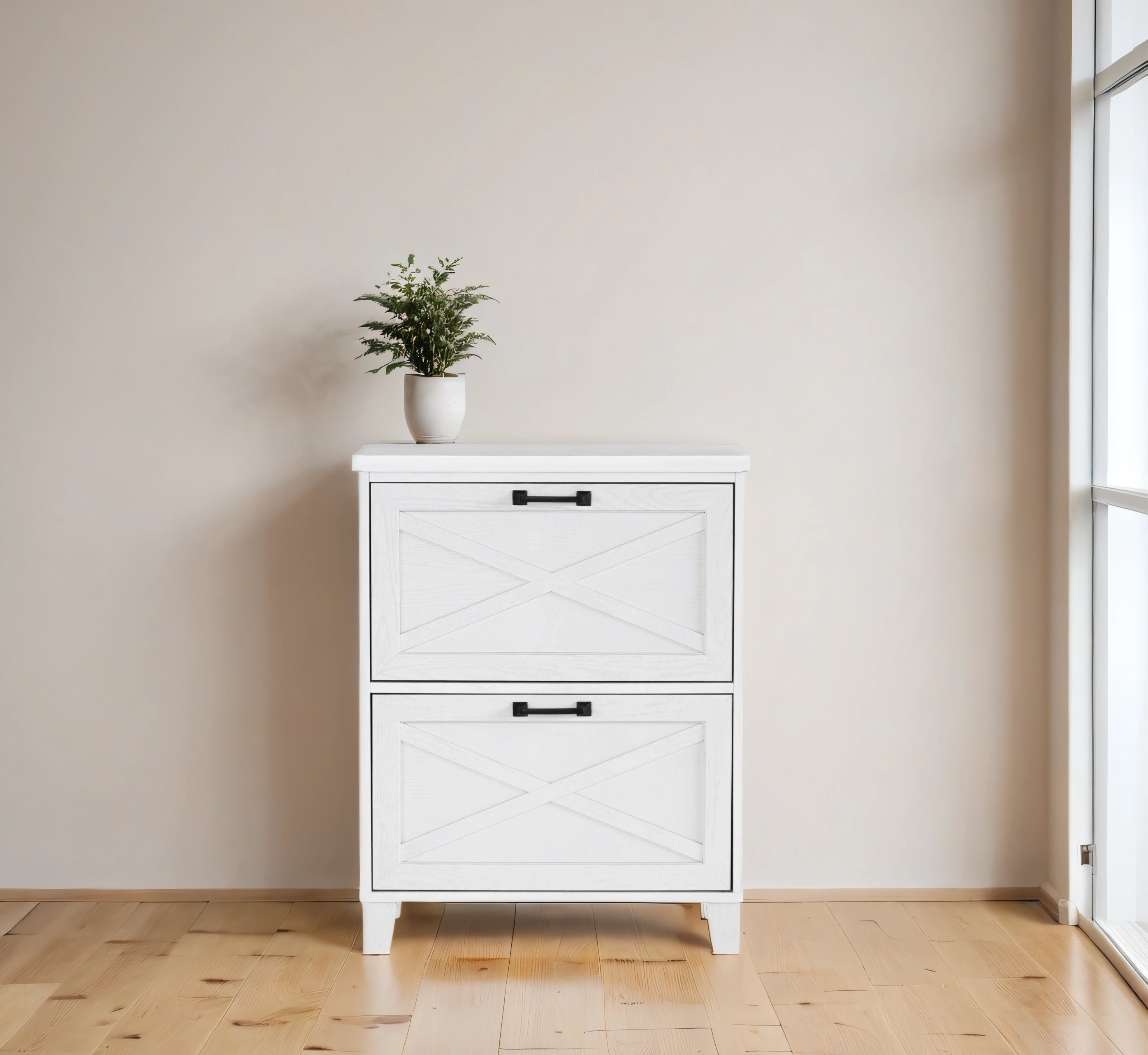 GUADALUPE White Wooden 2-Drawer Lateral File Cabinet | Wayfair