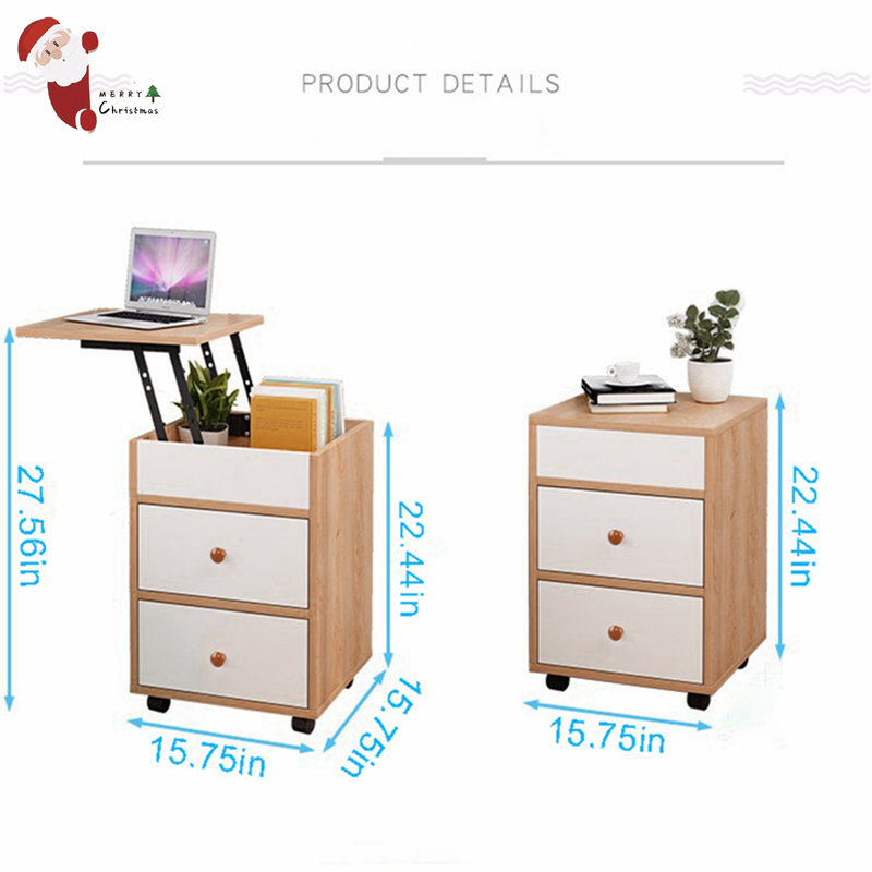 Latitude Run® 2 - Drawer Removable Locker Lifting Table Nightstand ...
