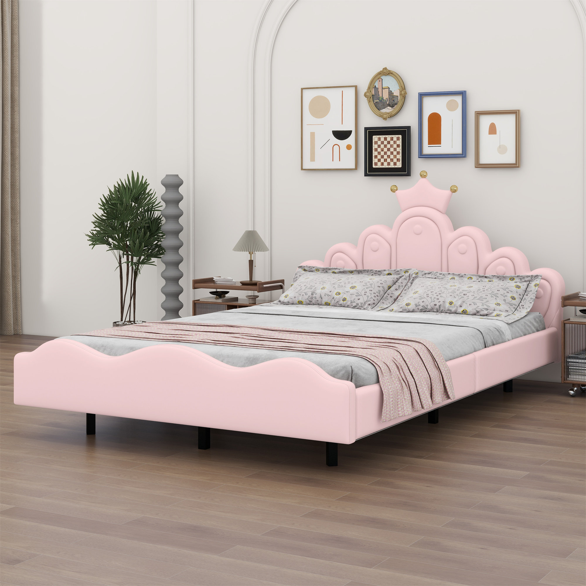 Gemma Violet Boalt Upholstered Crown-shaped Princess Bed Bed | Wayfair