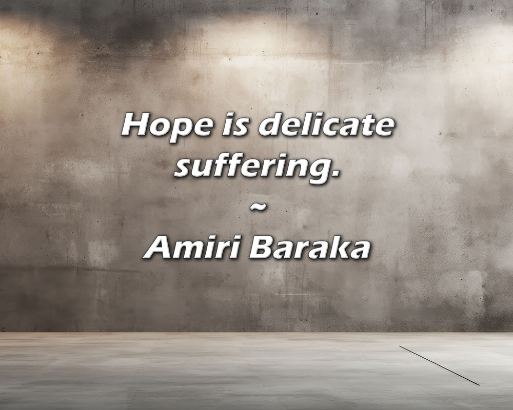 Trinx Amiri Baraka Quote: Hope is delicate suffering. | Wayfair